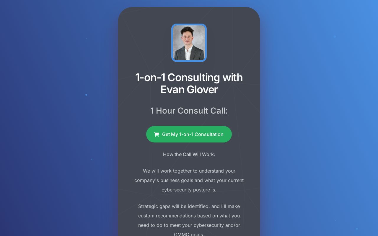 Evan Glover - Cybersecurity and CMMC Consulting